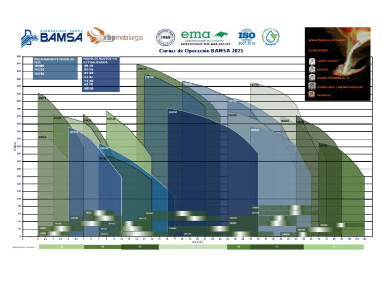 Curvas de Operación Bombas BAMSA 2023 | PDF