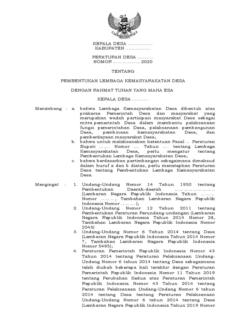 Contoh PERDES LKD TERBARU | PDF