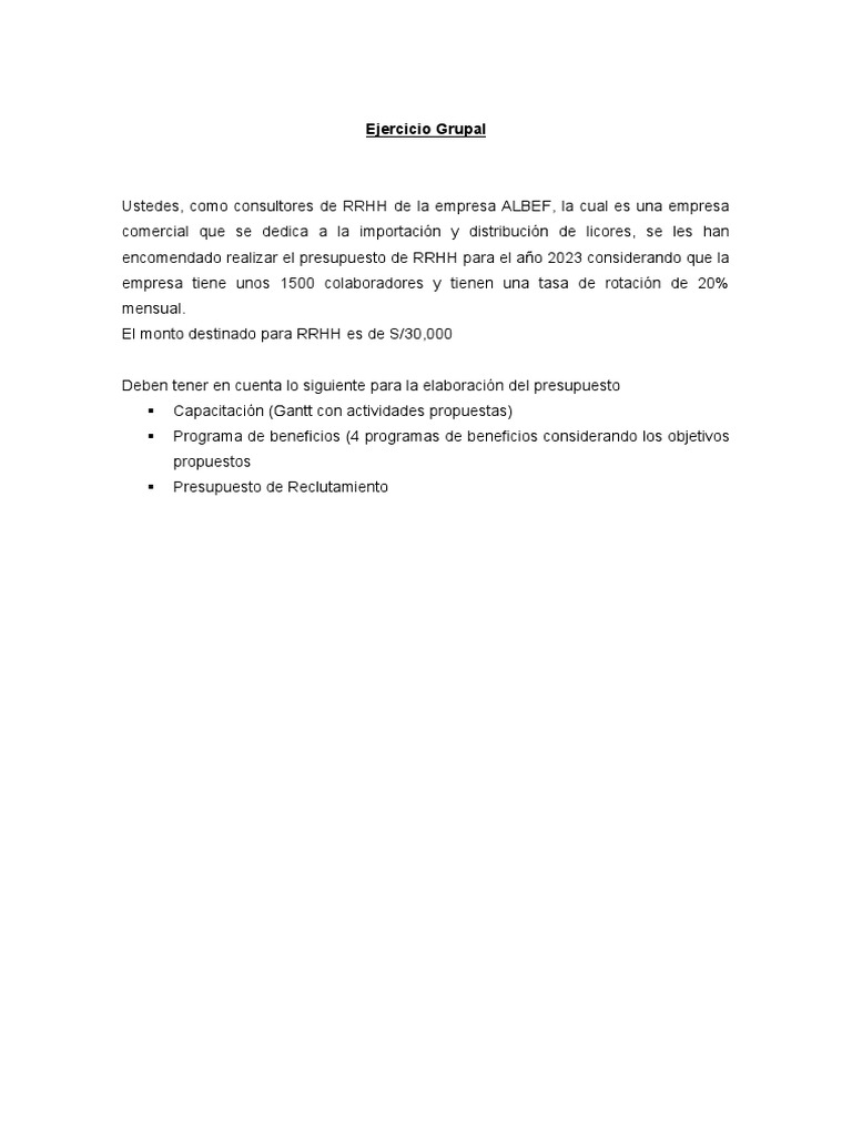 Ejercicio Grupal | PDF