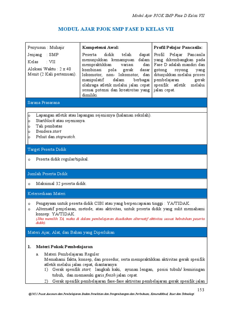 05 Modul Ajar Jalan Cepat - 27 - 07 - 2021 | PDF
