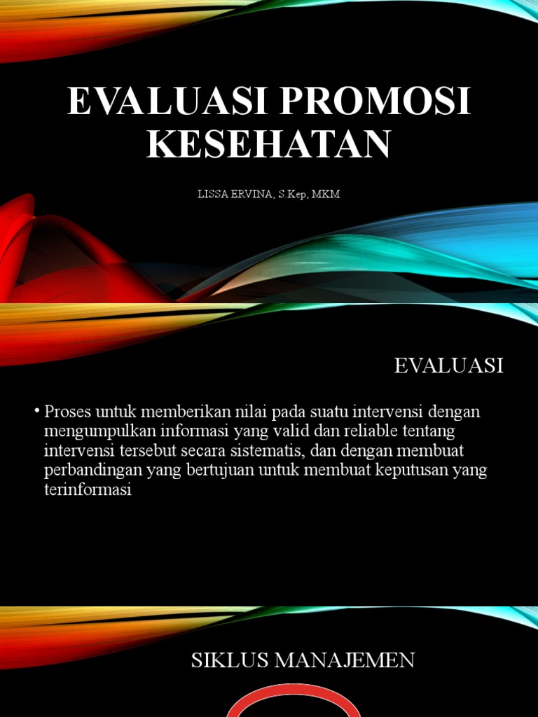 Materi Evaluasi Promkes Lissa | PDF