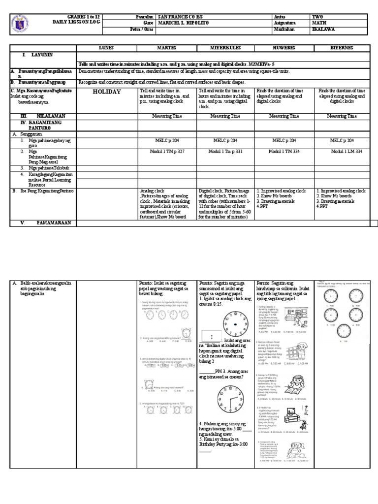 DLL Math Q4W1 | PDF