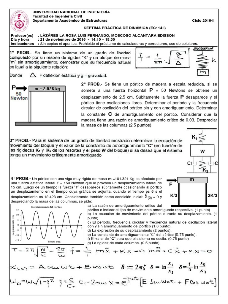 PC7-2016 2 | PDF | Oscilación | Fuerza