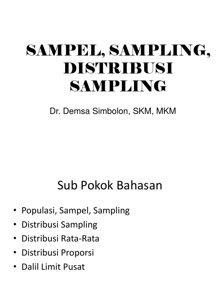 Distribusi Sampling dalam Studi Kasus | PDF