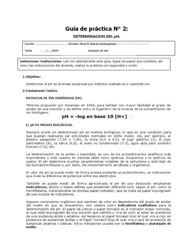 Practica 2 PH | Descargar gratis PDF | Ph | Química