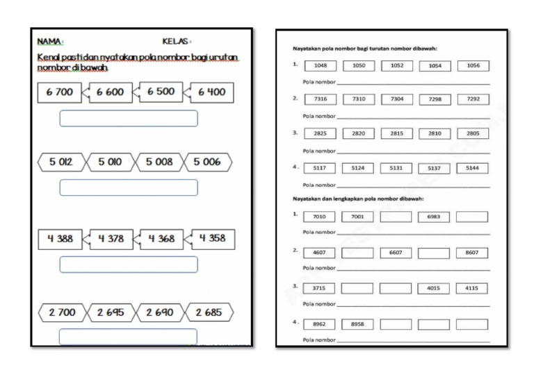 Latihan Pola Nombor | PDF