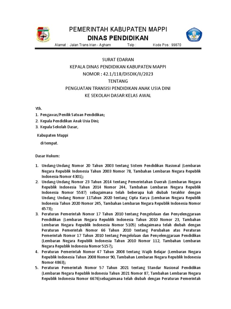 Dinas Pendidikan: Pemerintah Kabupaten Mappi | PDF | Ilmu Sosial | Sains & Matematika