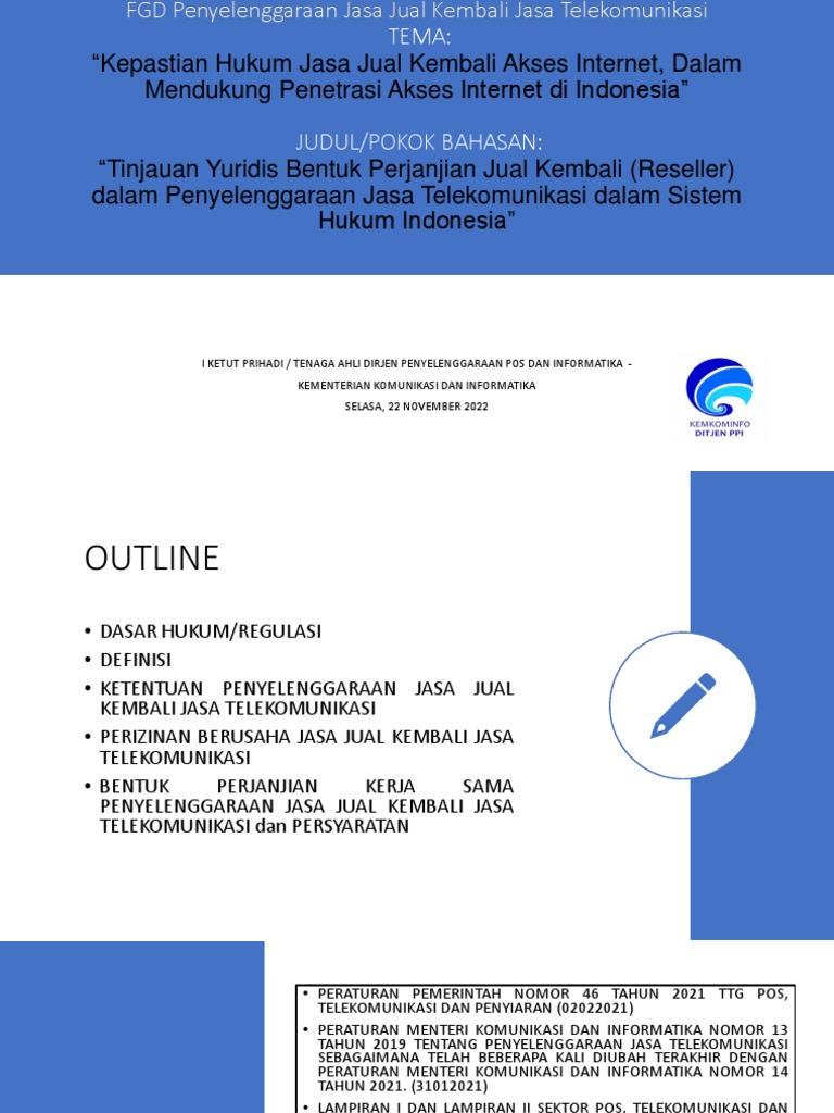 Materi FGD Jual Kembali Jasa Telekomunikasi - I Ketut Prihadi | PDF