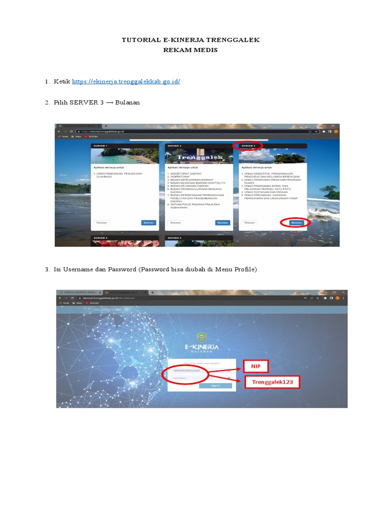 TUTORIAL E KINERJA TRENGGALEK (Bulanan) | PDF