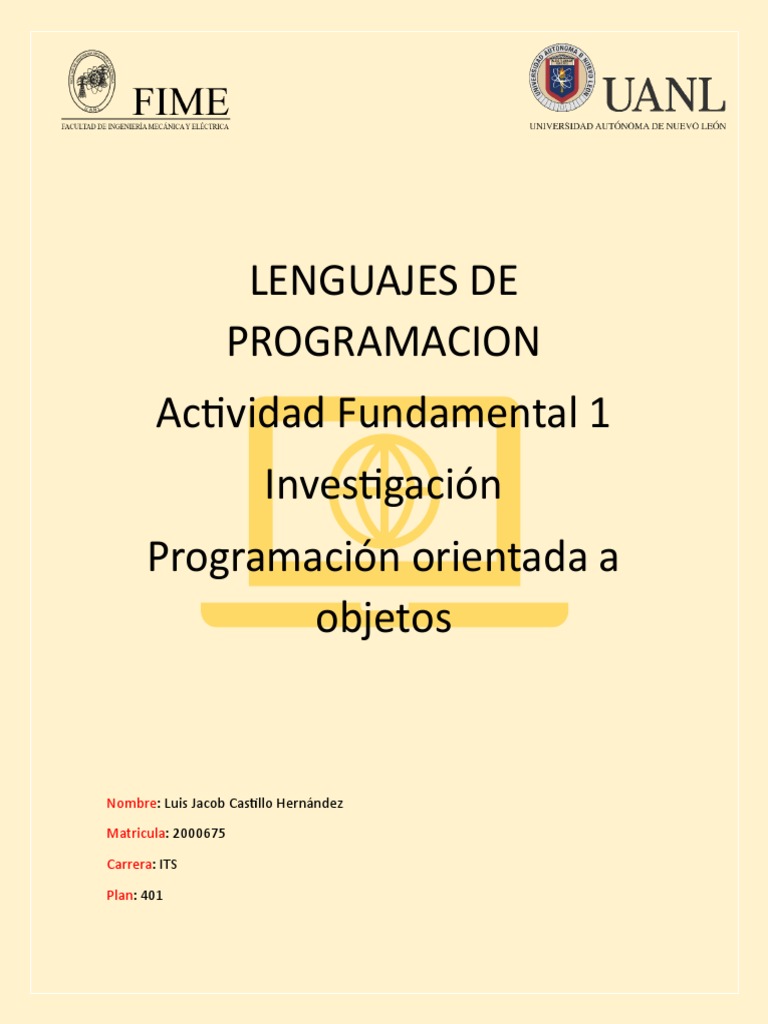 Actividad Fundamental 1 Lenguajes Pdf Objeto Informática Herencia Programación