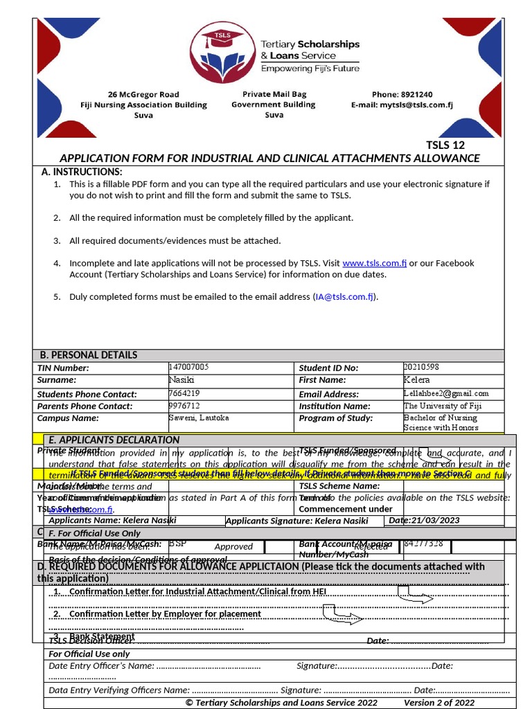 Application Form For Industrial and Clinical Attachments Allowance | PDF