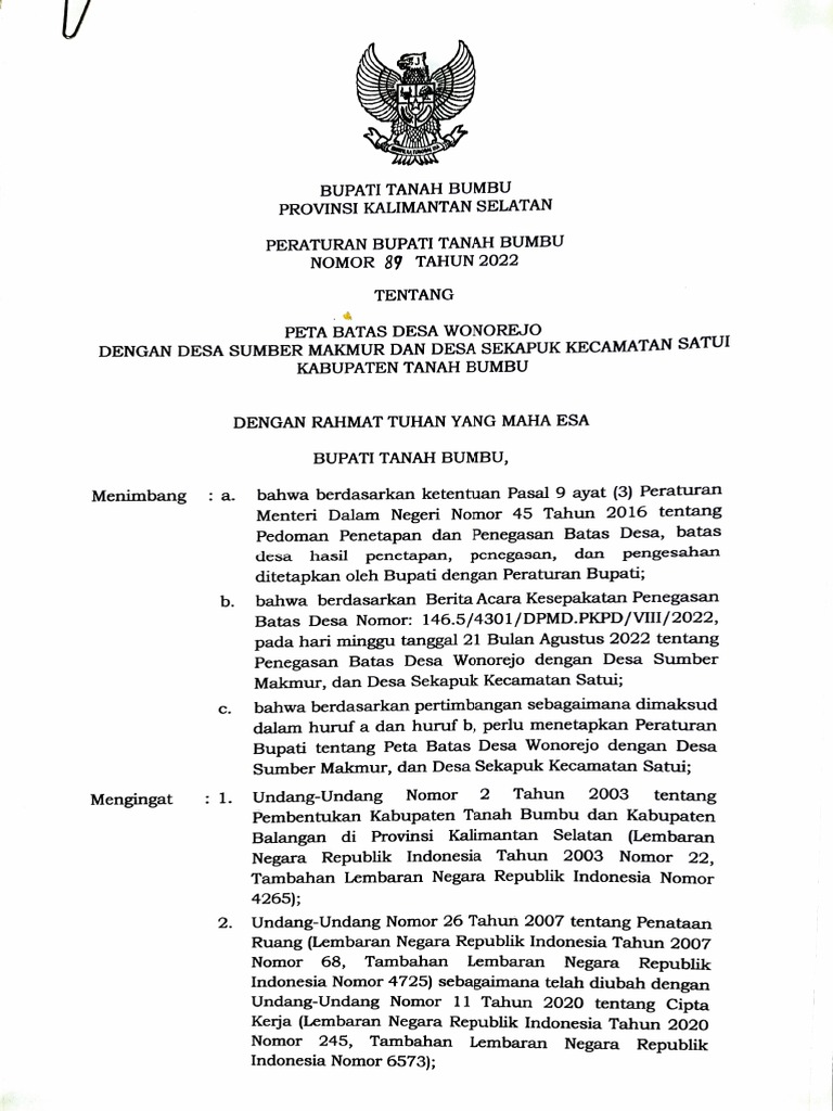 Perbup Batas Desa | PDF