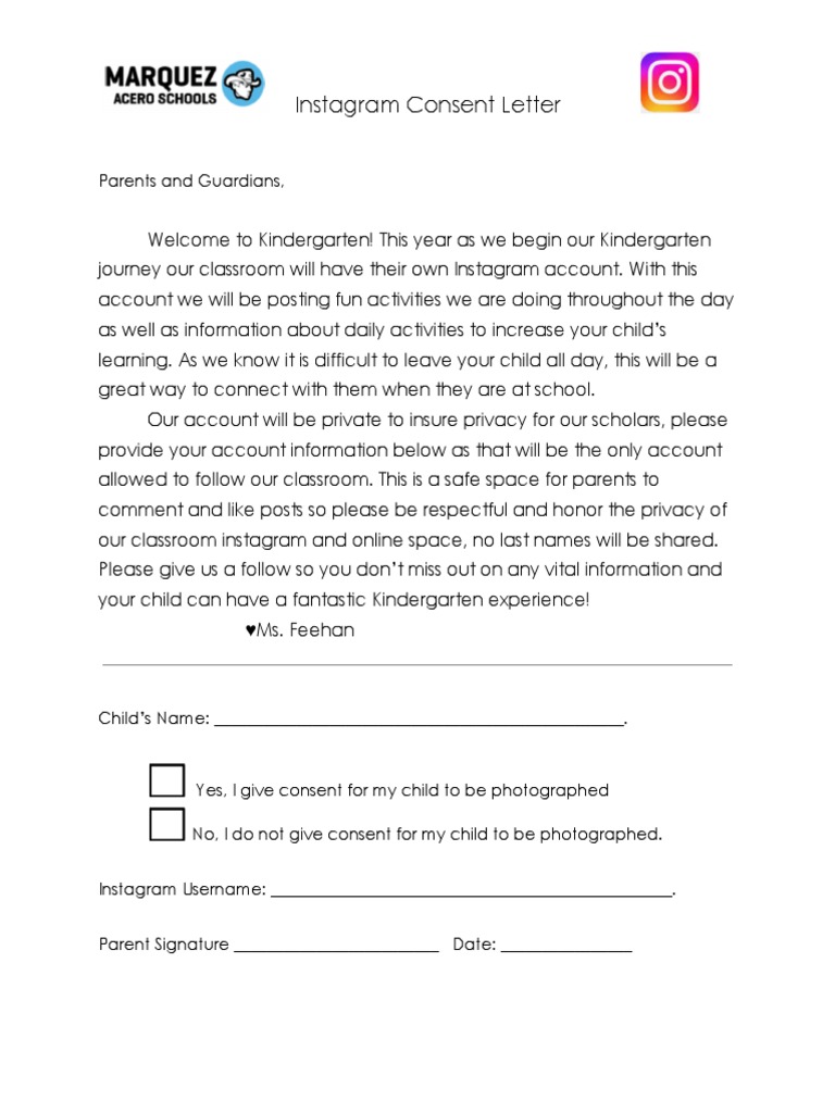 Social Media Consent Letter 3 | PDF