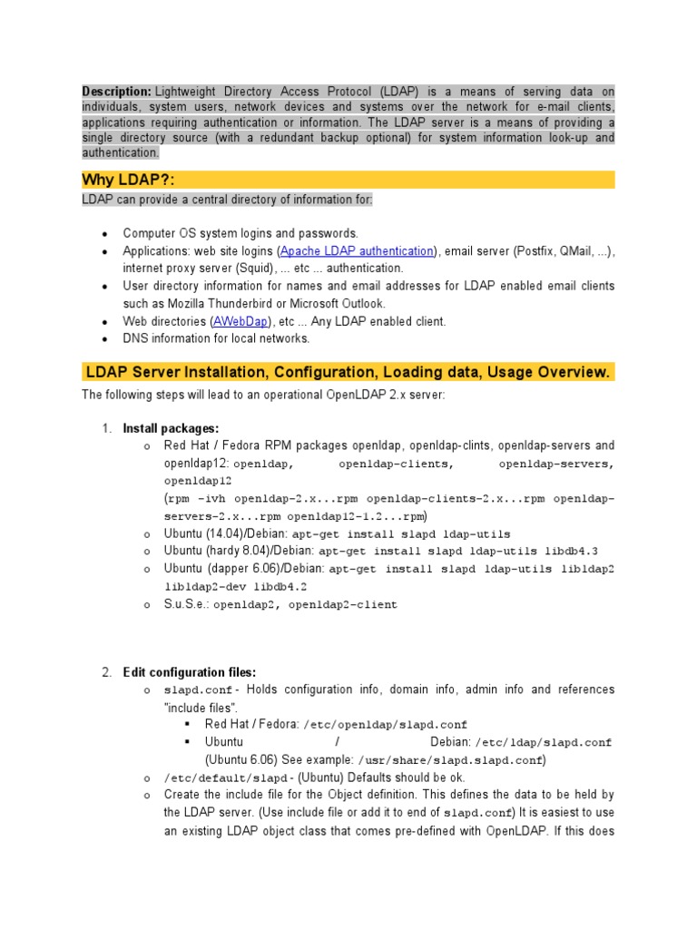 LDAPDescription | PDF | Software | Information Technology Management