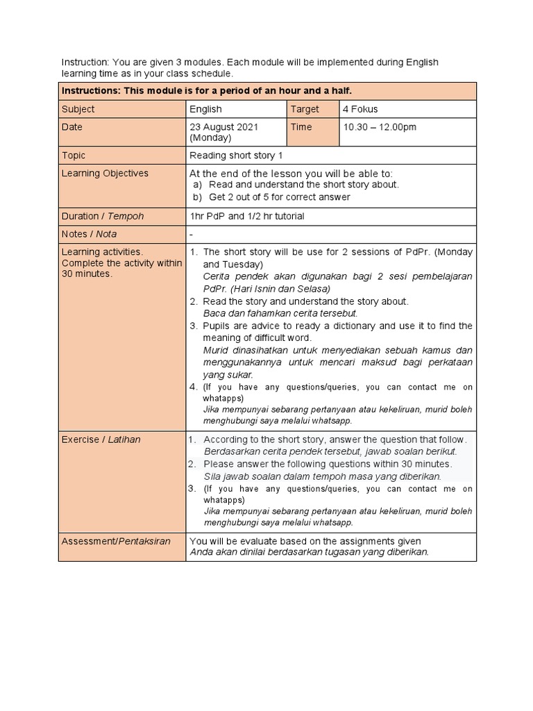 Bi Tahun 4 Modul 23 27 Pdf Syntax Languages