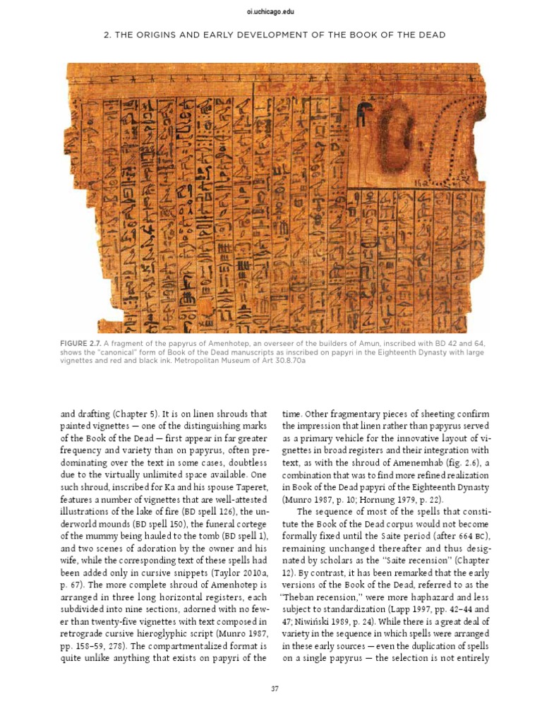 The Origins and Early Development of The Book of The Dead | PDF