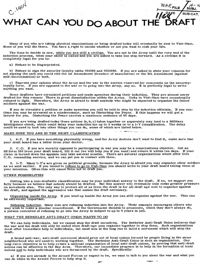 Anti-Draft Document | PDF | Selective Service System | Communism