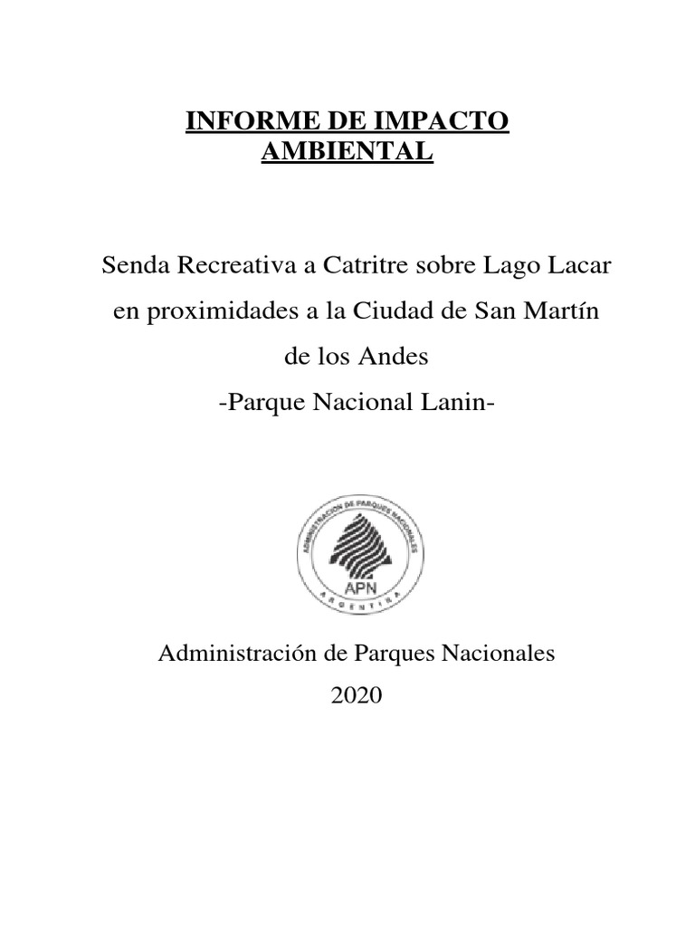 Informe de Impacto Ambiental | PDF | Evaluación de impacto ambiental ...