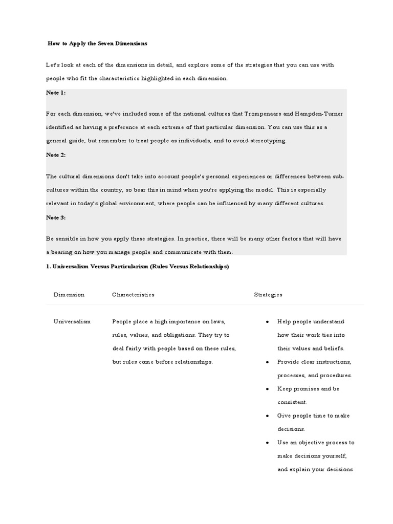 How To Apply The Seven Dimensions | PDF | Emotions | Attitude (Psychology)