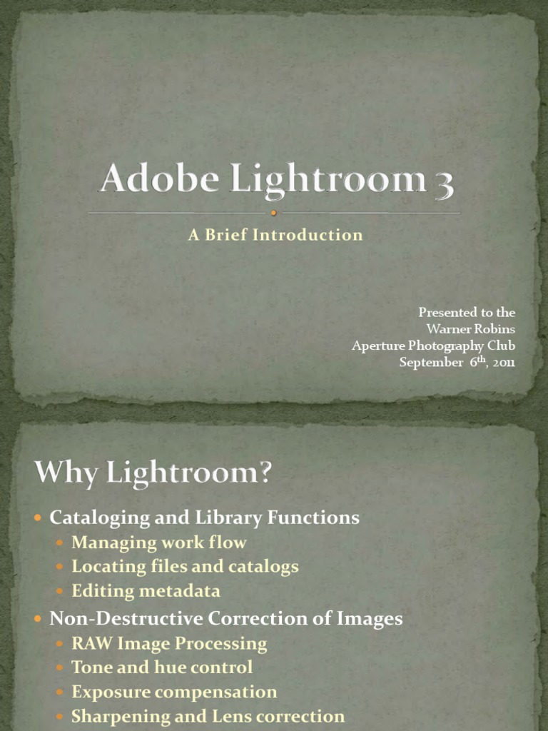 Adobe Lightroom 3 | PDF | Adobe Photoshop Lightroom | Adobe Photoshop