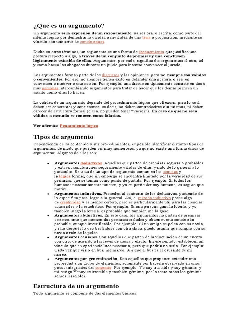 Qué Es Un Argumento | PDF | Argumento | Razonamiento deductivo