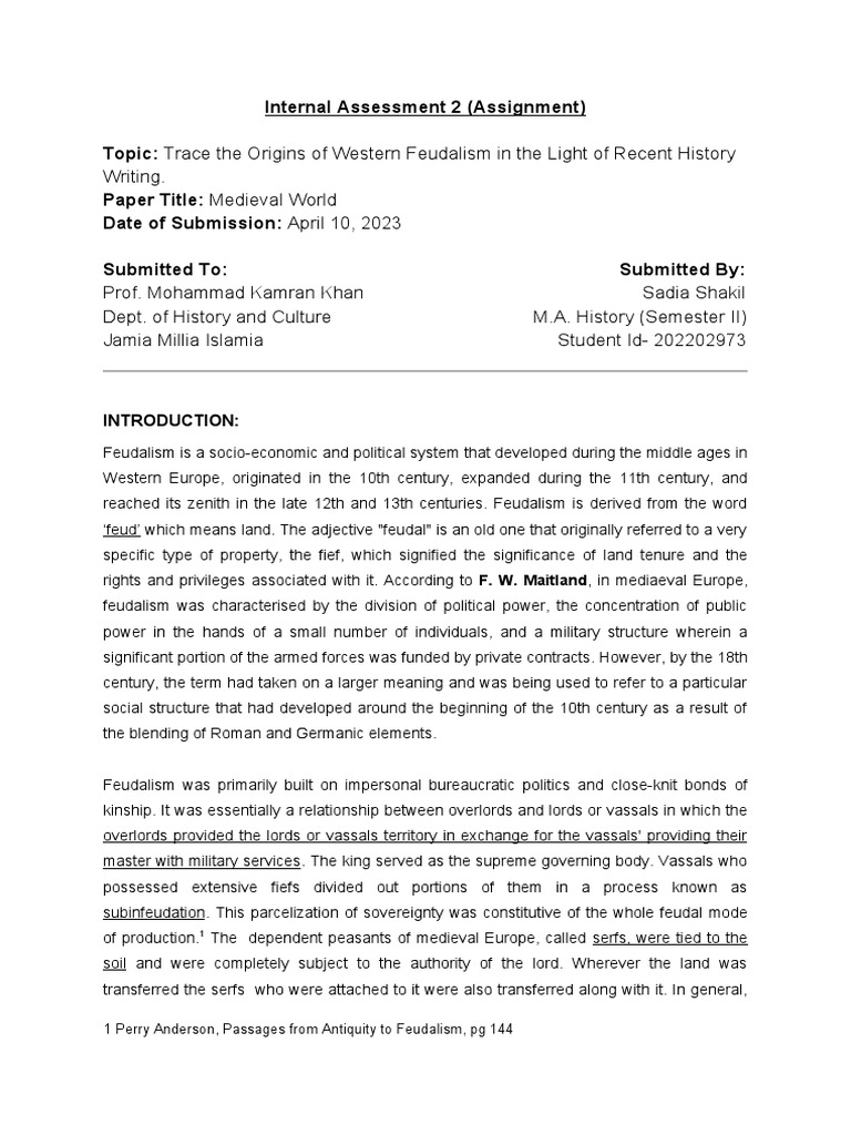 Feudalism in Western Europe | PDF