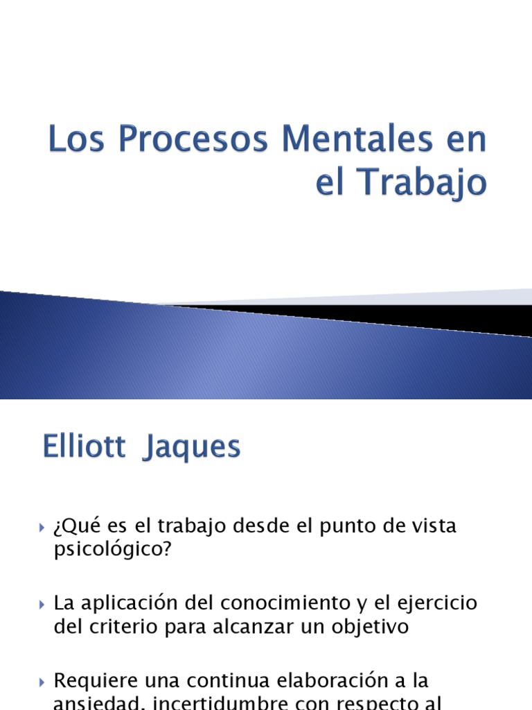 Procesos Mentales Elliot Jaques | PDF