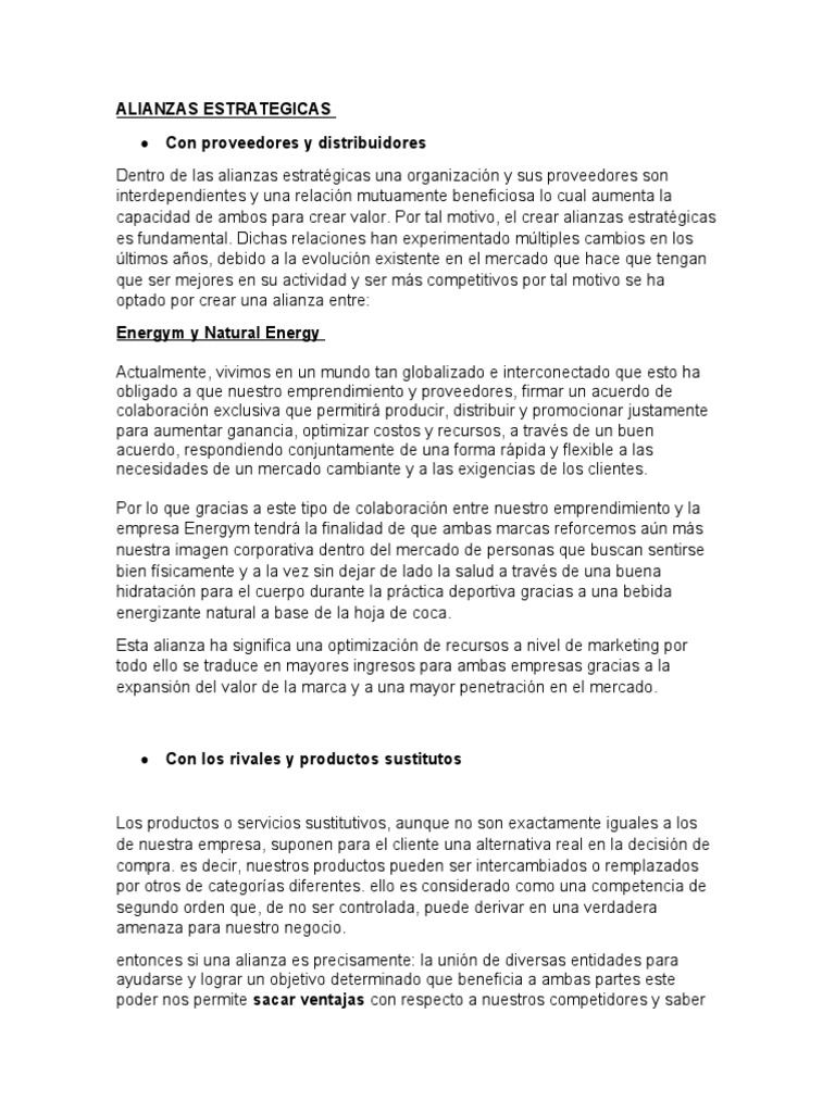 Alianzas Estrategicas | PDF | Cadena de valor | Marketing
