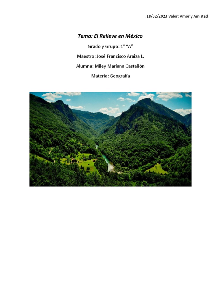 El Relieve en Mexico Geografia | PDF | Volcán | Lava