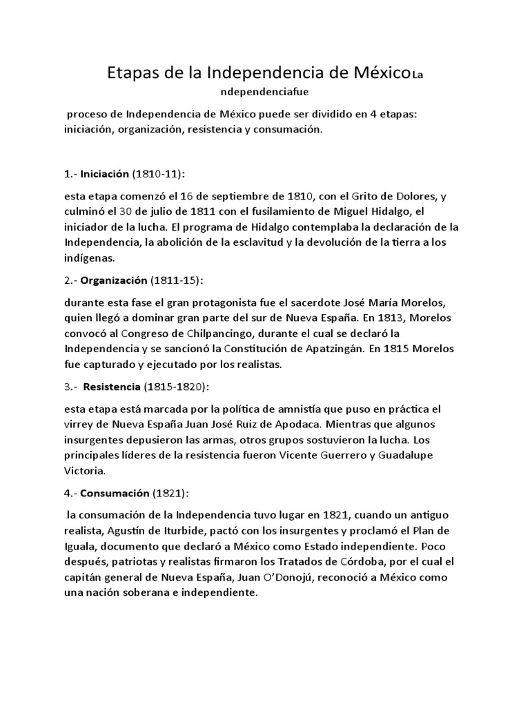 Etapas de La Independencia | PDF