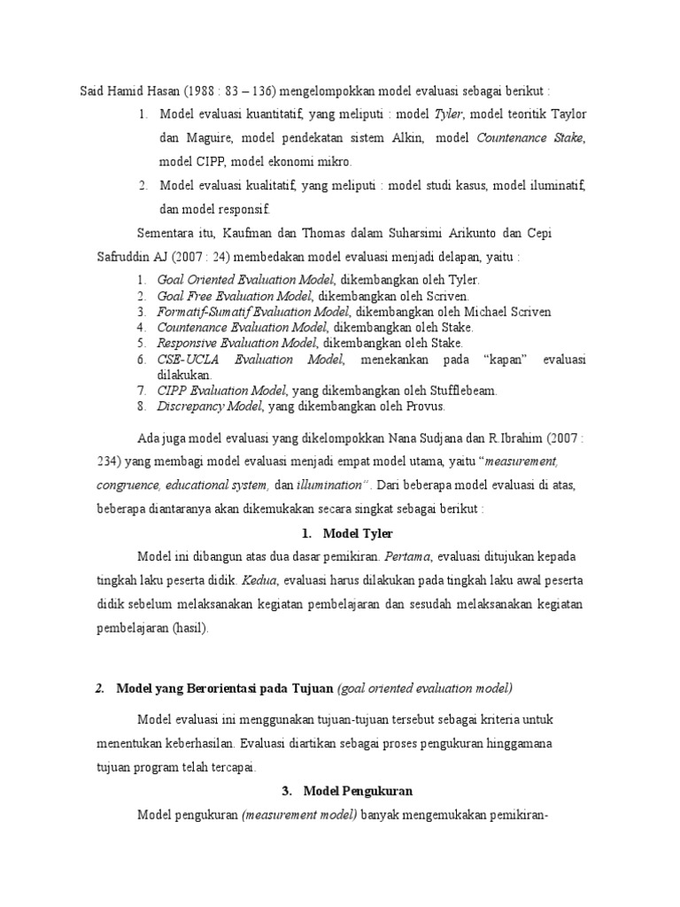 Model Evaluasi Pendidikan | PDF