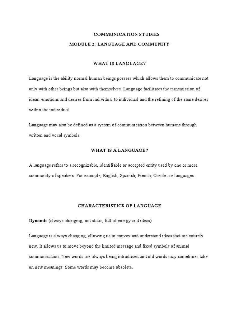 Language and Community | PDF | English Language | Caribbean