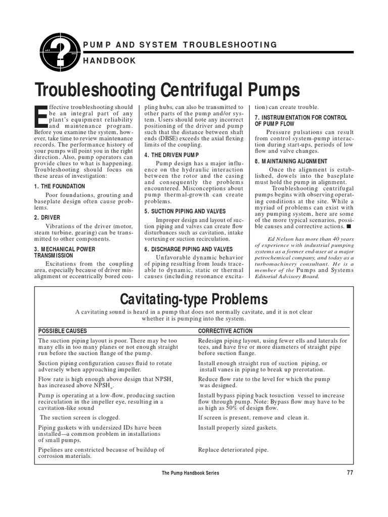 Troubleshooting Centrifugal Pumps-2 | PDF | Pump | Valve