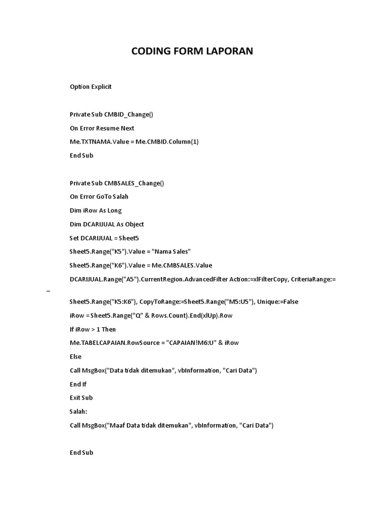Coding Form Laporan | PDF | Computer Programming | Software Engineering