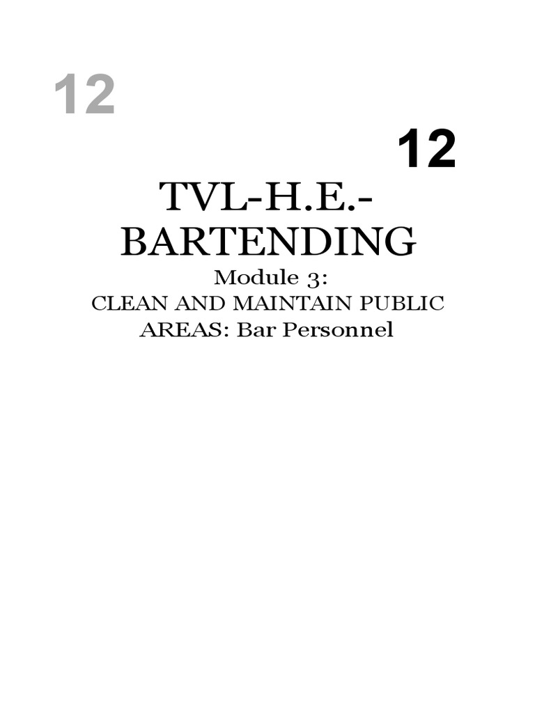 Bartending Module 3 | PDF | Waiting Staff | Bar (Establishment)