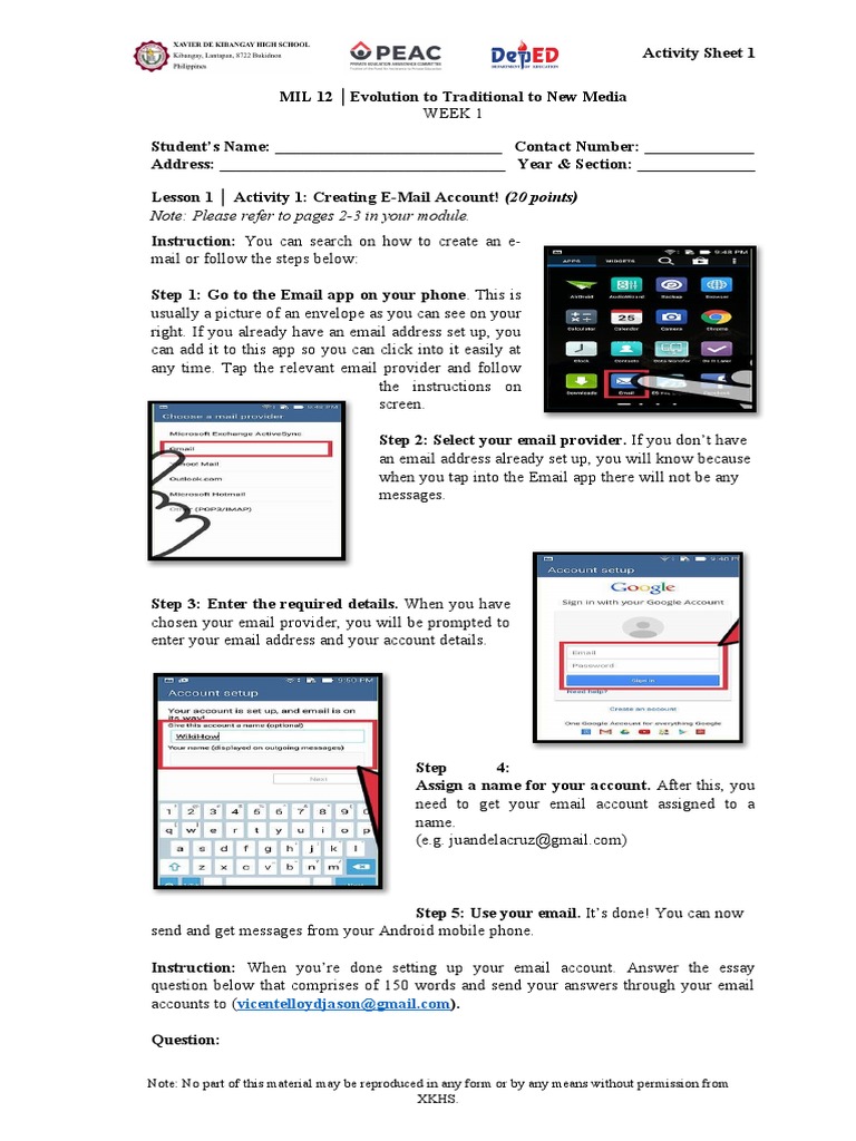 Mil 12 Activity Sheets First Quarter | PDF | Gmail | Communication