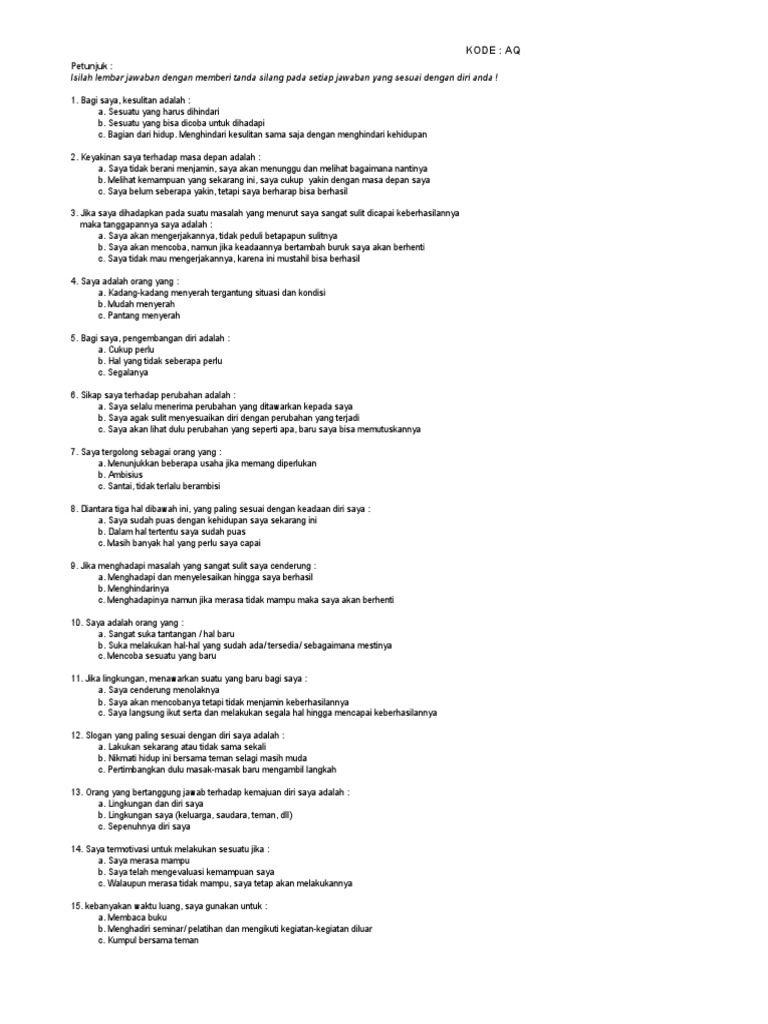 Adversity Quotient | PDF