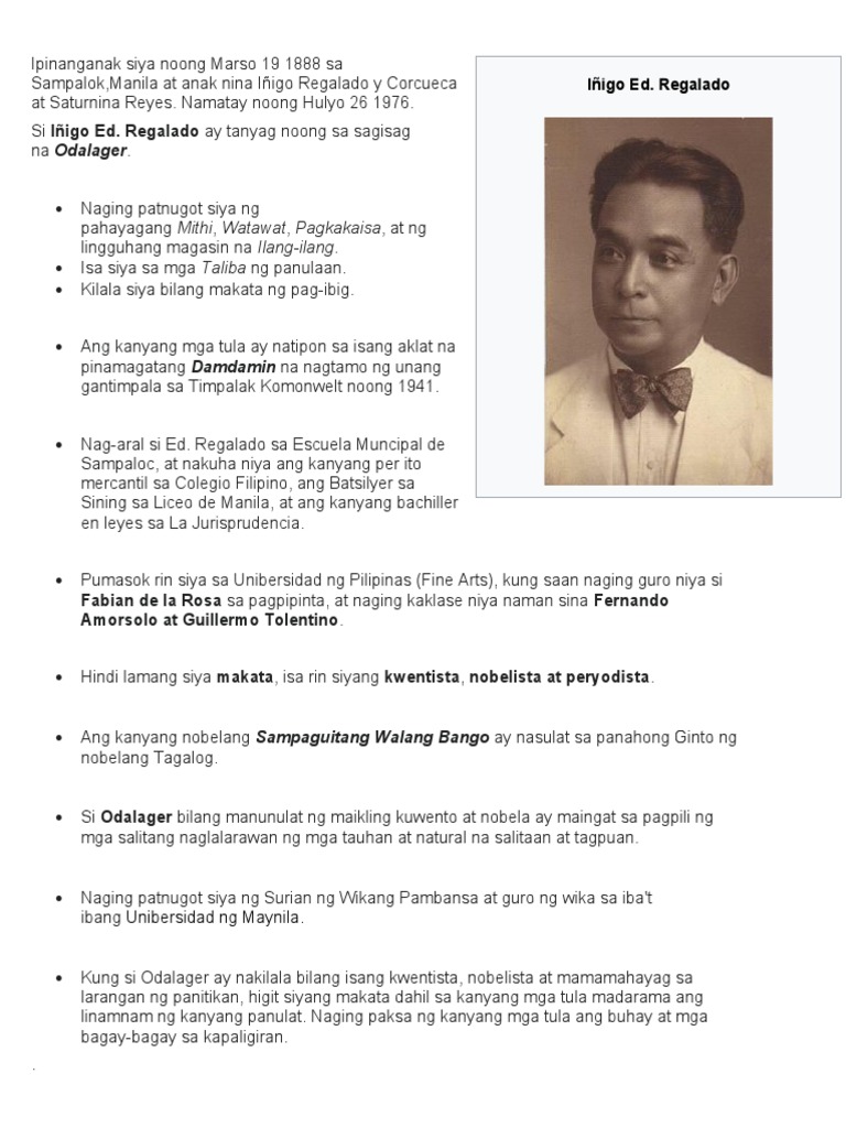 Panitikan - Iñigo Ed Regalado (TULA) | PDF