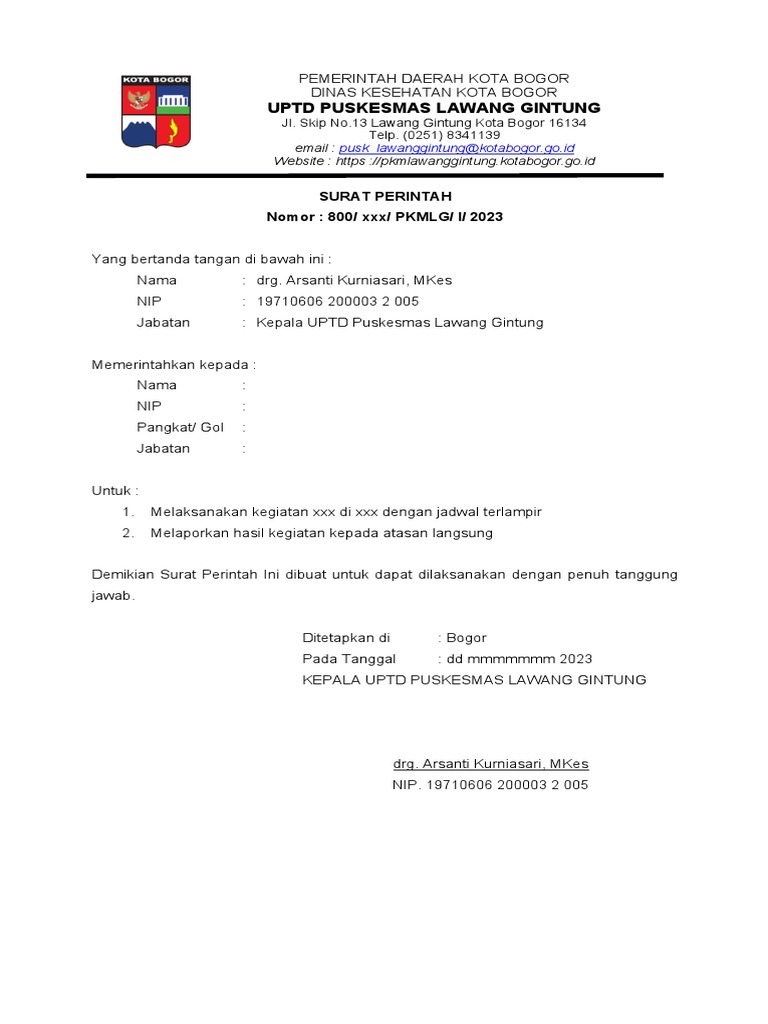 Format Surat Tugas | PDF