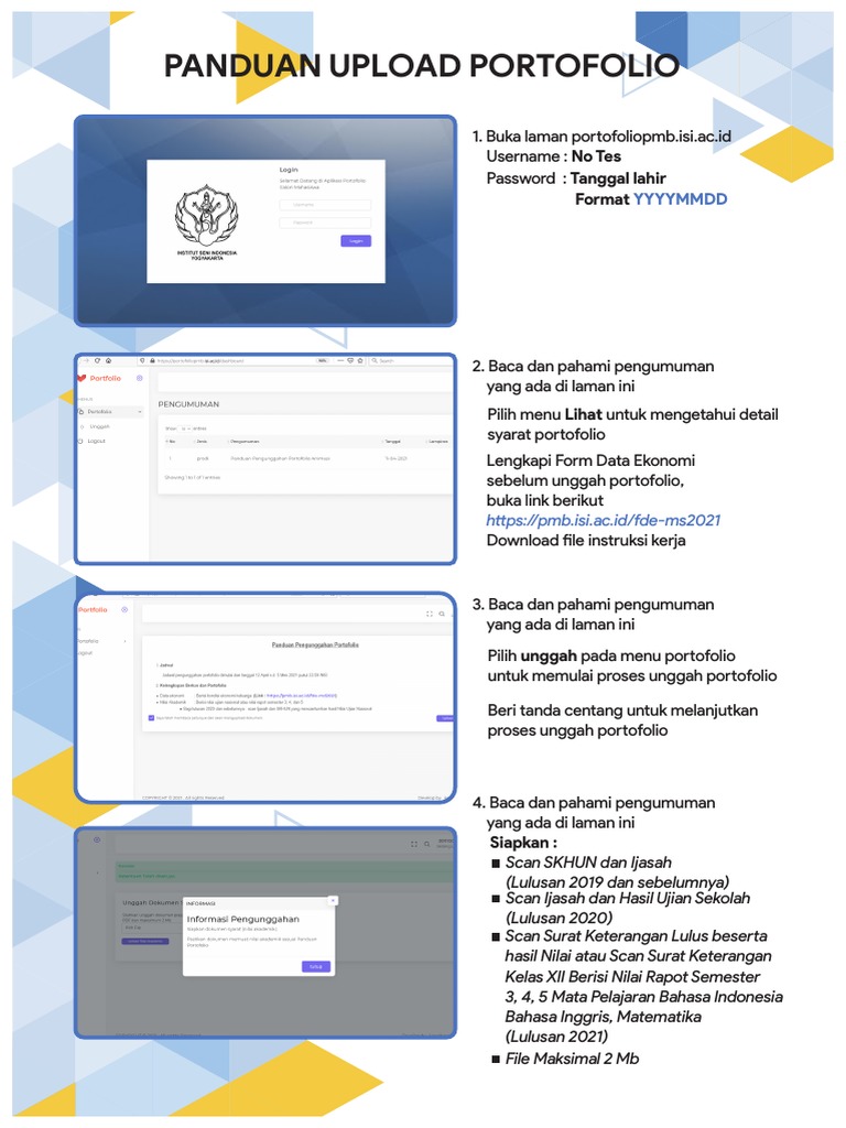 Panduan Unggah Portofolio | PDF