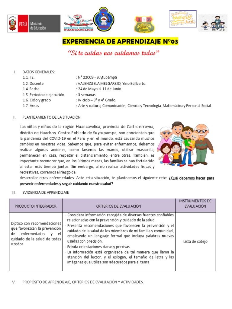 3 Ra EXPERIENCIA DE APRENDIZAJE - 3° y 4° | PDF | Aprendizaje | Las emociones