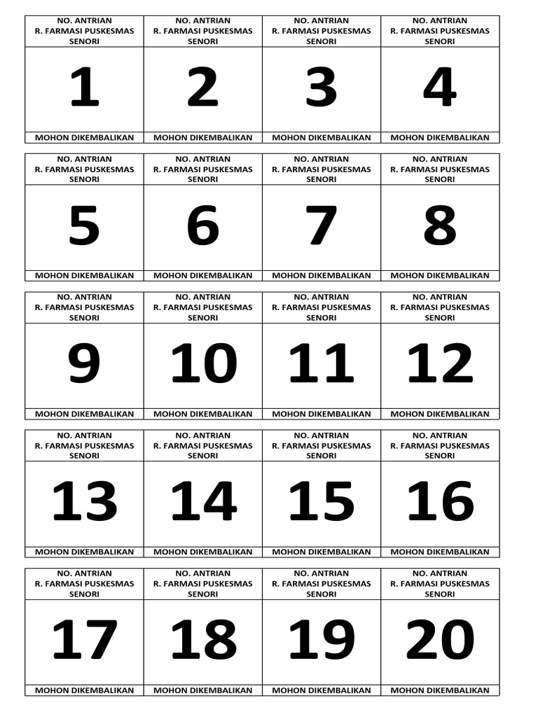 Antrian Puskesmas Senori | PDF