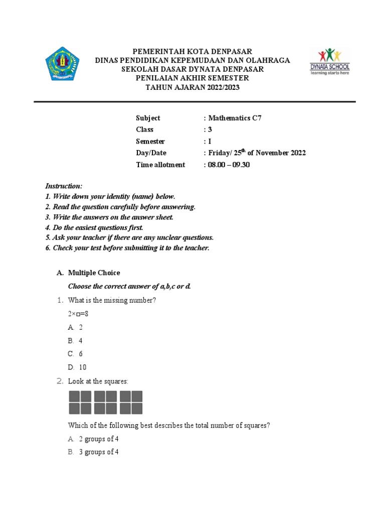 Pas Math Grade 3 Nov | PDF | Teaching Methods & Materials