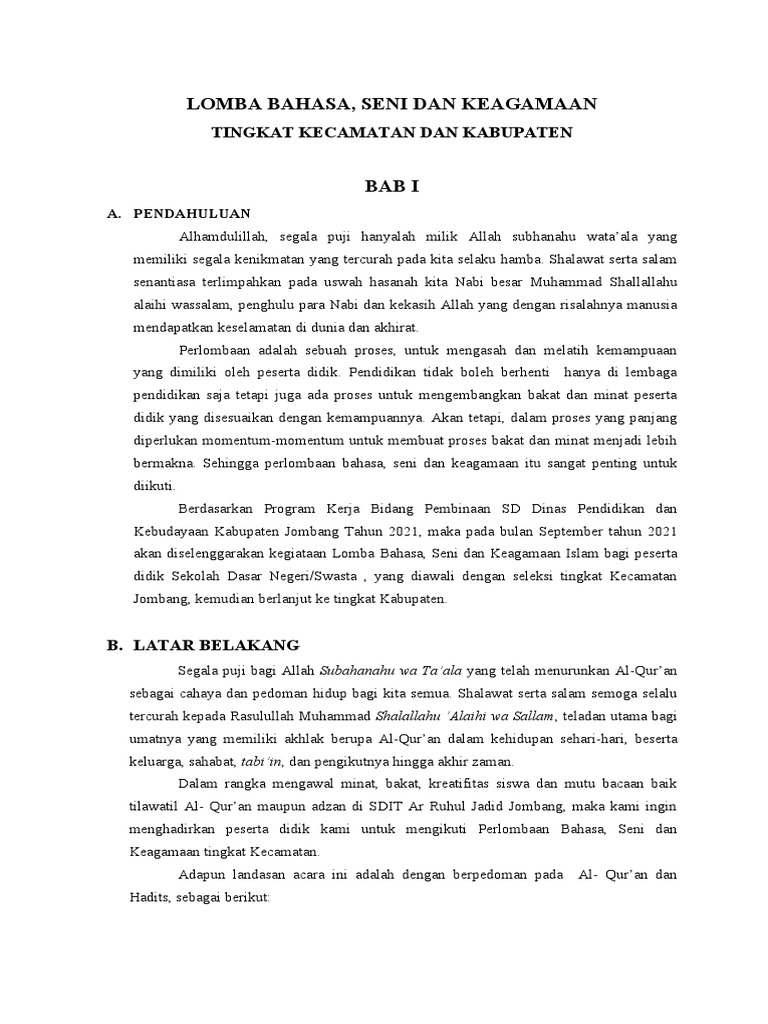 Proposal Lomba Keagamaan 2021 | PDF Proposal Lomba Keagamaan 2021 | PDF