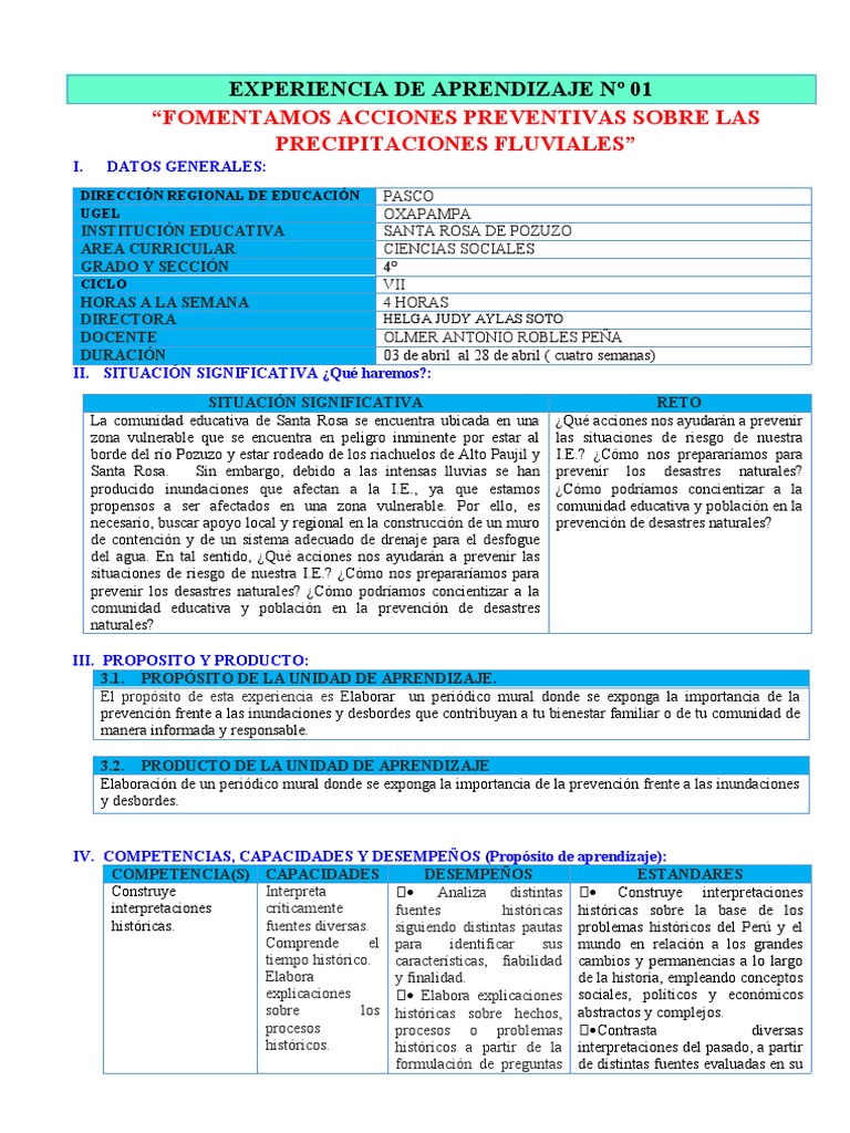 Exp1 CCSS 4° 2023 | Descargar gratis PDF | Evaluación | Aprendizaje