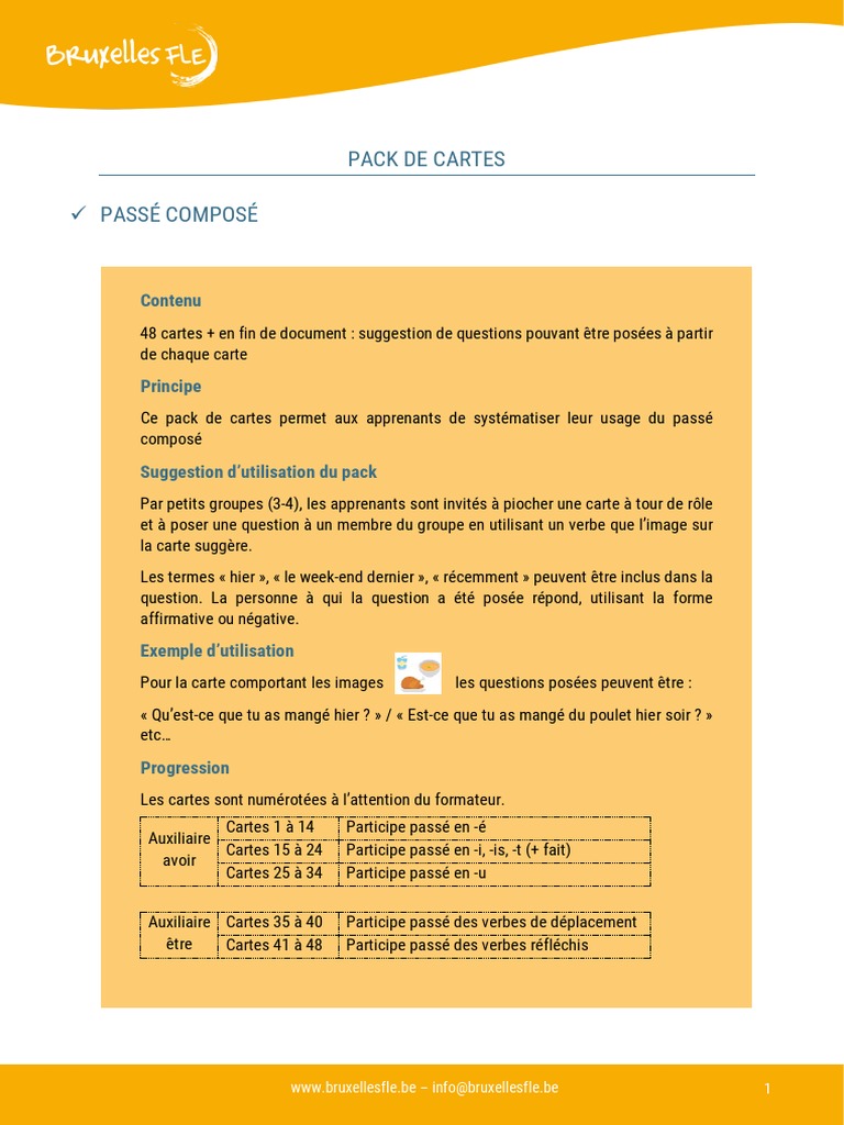 Passé Composé Cards | PDF | Échecs | Théorie (échecs)