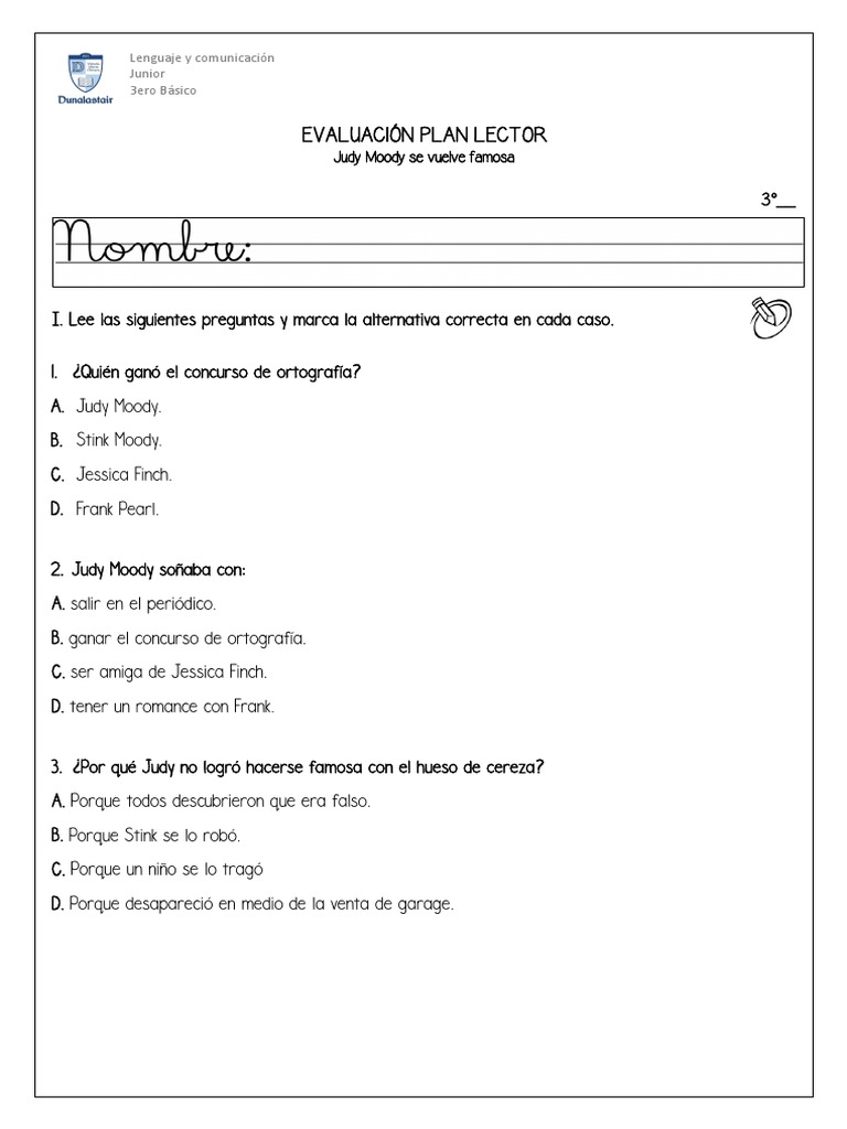 Judy Moody Se Vuelve Famosa Prueba | PDF Judy Moody Se Vuelve Famosa Prueba | PDF