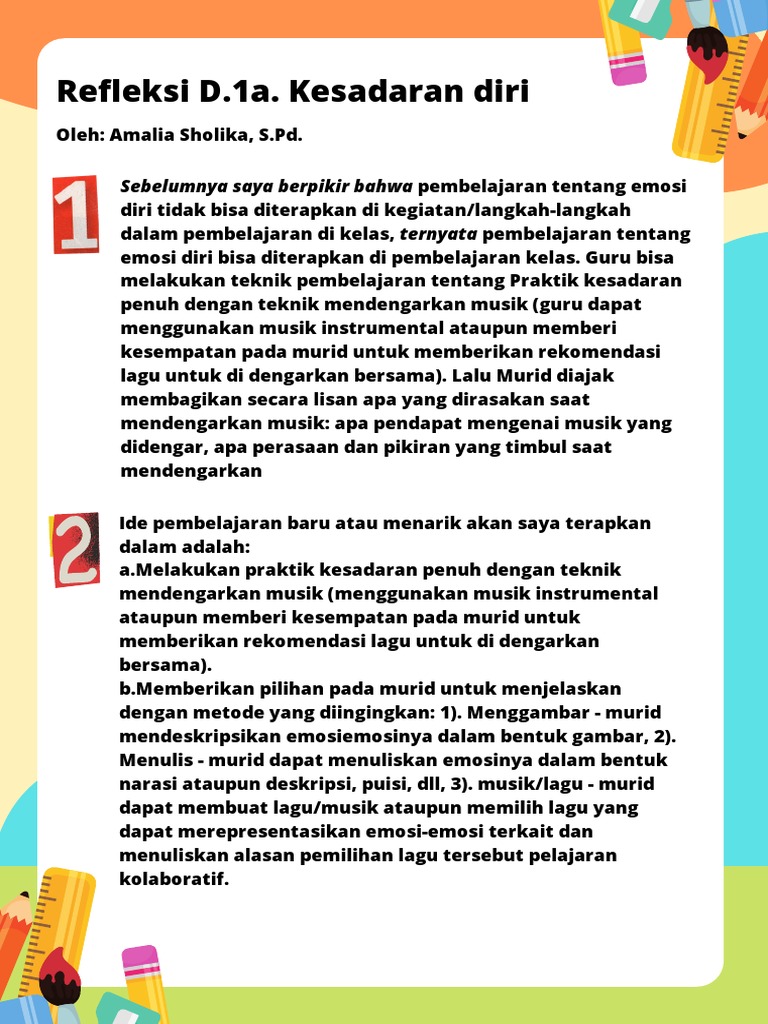 Refleksi D.1a. Kesadaran Diri | PDF