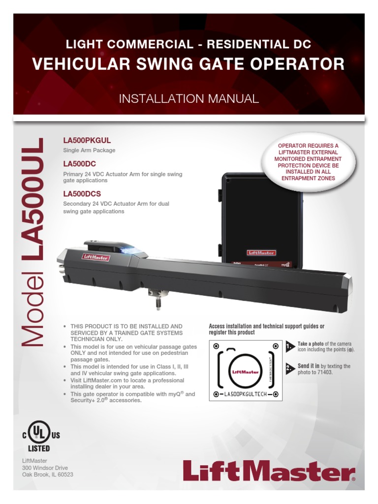 Vehicular Swing Gate Operator: Installation Manual | Download Free PDF ...
