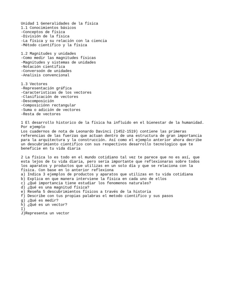 Fisica 1 | PDF | Ciencia y matemáticas